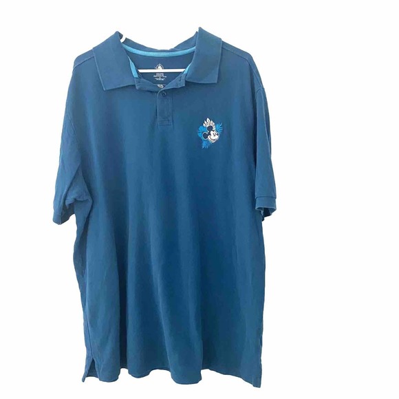 Disney | Shirts | Polo Disney Mickey Mouse Logo 2xl Xxl Blue Tropical ...